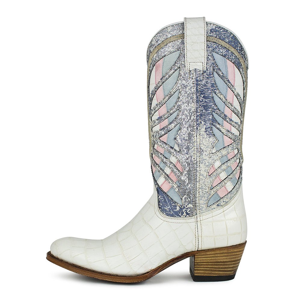 15999 DEBORA-NL COCO IMIT VICTORIA BLANCO/TELA AZUL - – Sendra Boots