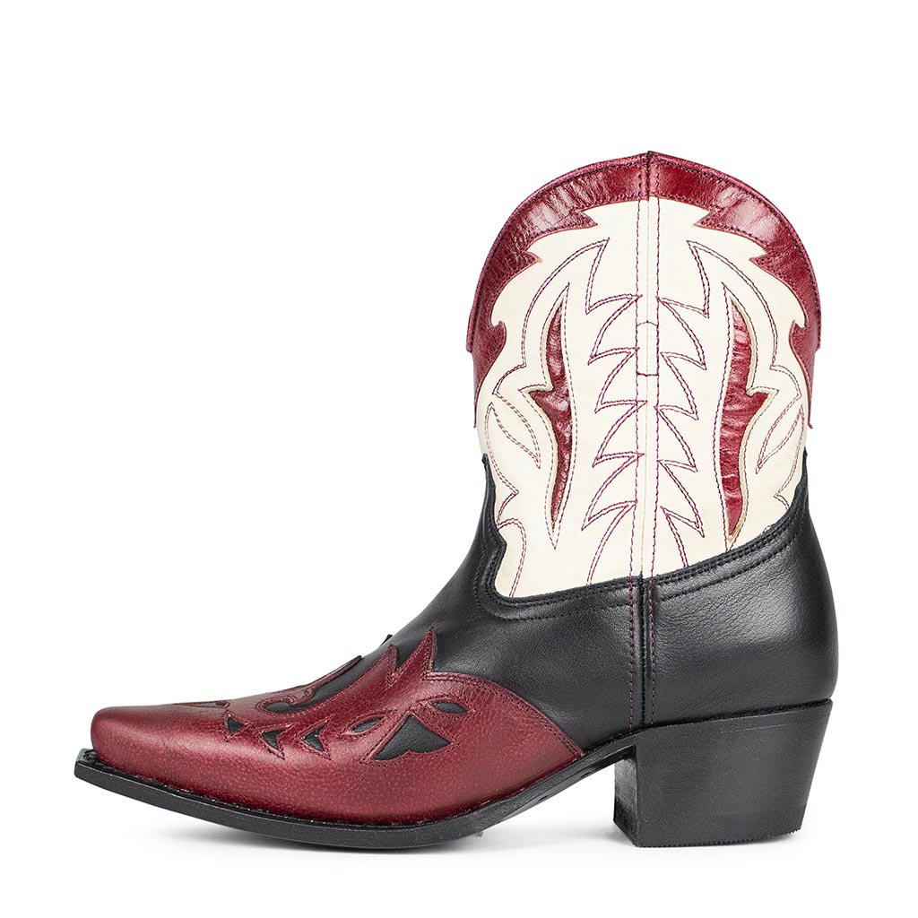 17159 GENE SALVAJE NEGRO RASPADO MARFIL – Sendra Boots